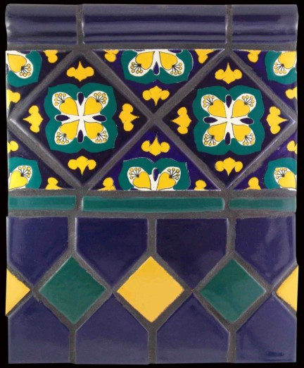 Hand Painted Pool Tiles - Porcelain Baroque Designs 1