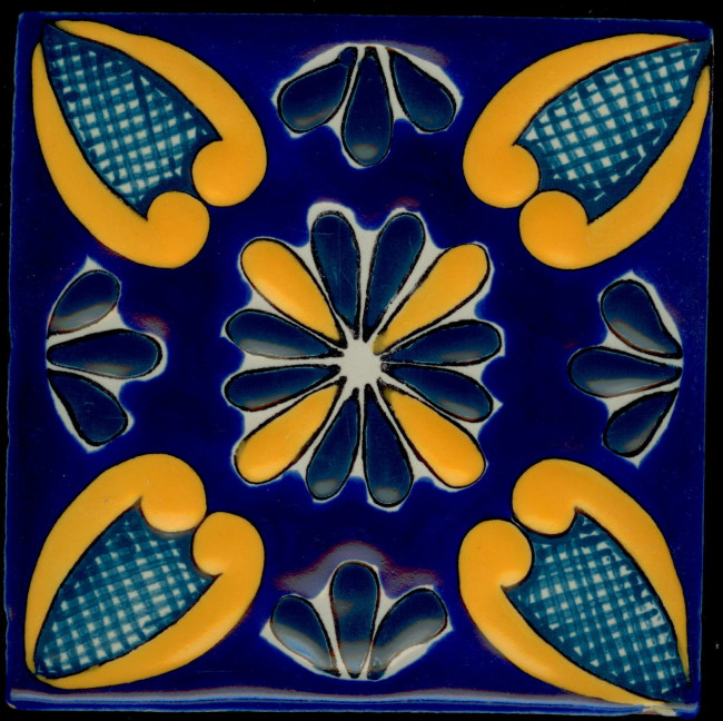 Hand Painted Pool Tiles - Porcelain Baroque Designs 1