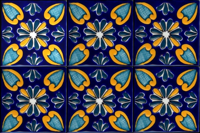 Hand Painted Pool Tiles - Porcelain Baroque Designs 1