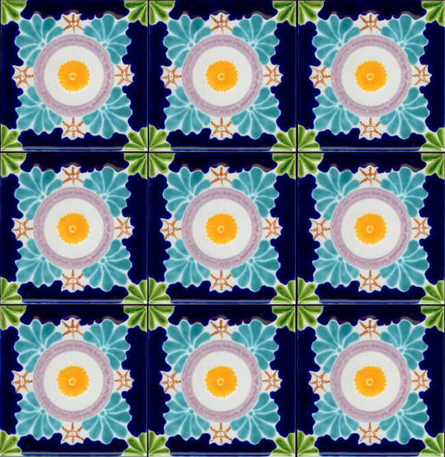 Hand Painted Pool Tiles - Porcelain Baroque Designs 2