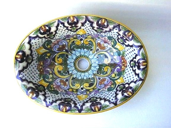 Hand Painted Pool Tiles - Porcelain Baroque Designs 5