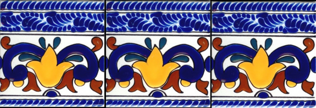 Hand Painted Pool Tiles - Porcelain Baroque Designs 7