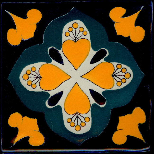 Hand Painted Pool Tiles - Porcelain Baroque Designs 8