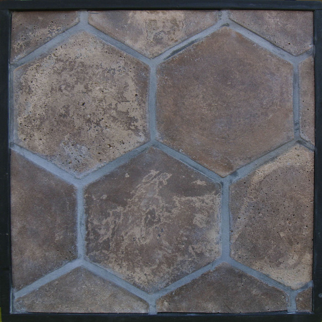 Arto 11x11 Colonial Hexagon Artillo Classic Concrete Tile - Cotto Dark ...