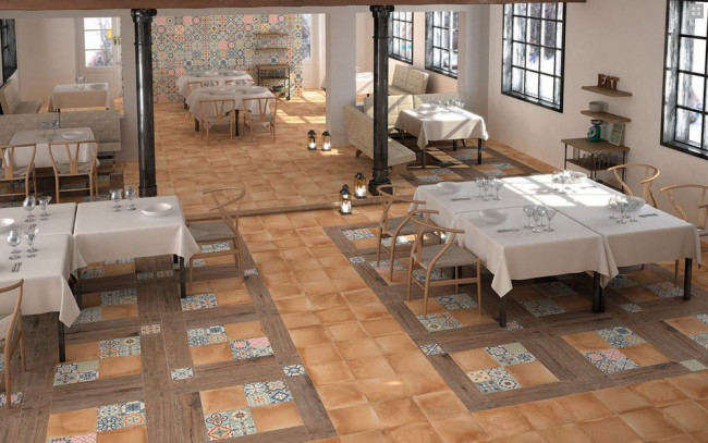 Hand Painted Tiles - Spanish Rustic Cotto Natural Porcelain
