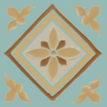 Hand Painted Tiles - Catalina Designs (San Clemente, Aqua 2")